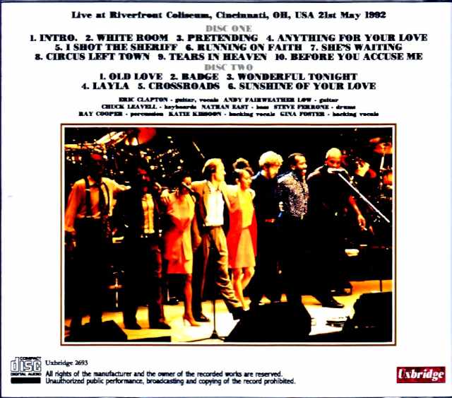 Eric Clapton / OH, USA 05.21.1992 Complete DAT Master Edition – Sakura ...